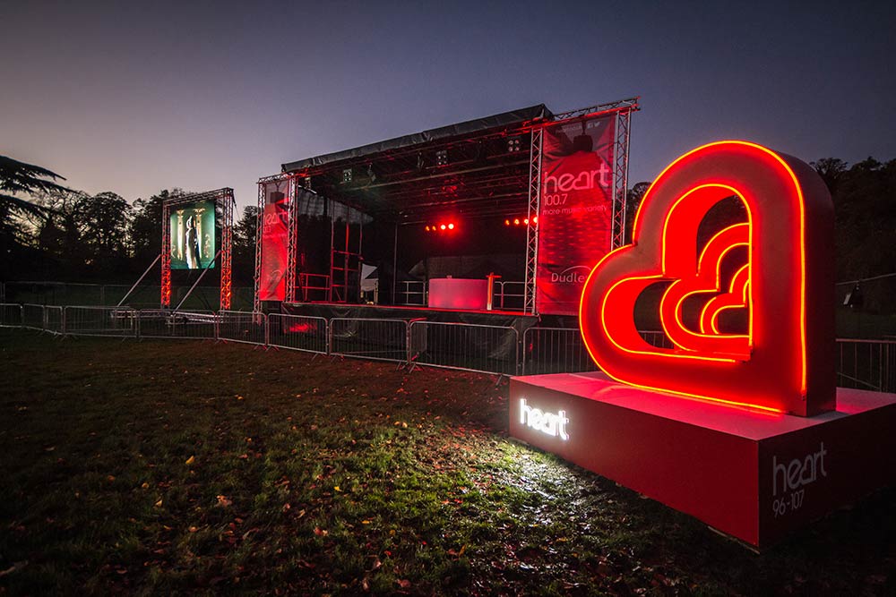 fireworks display at Himley Hall in conjunction with Heart Radio
